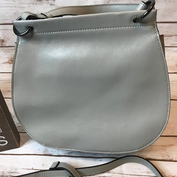 H by Halston | Bags | H By Halston Grey Leather Satchel | Poshmark